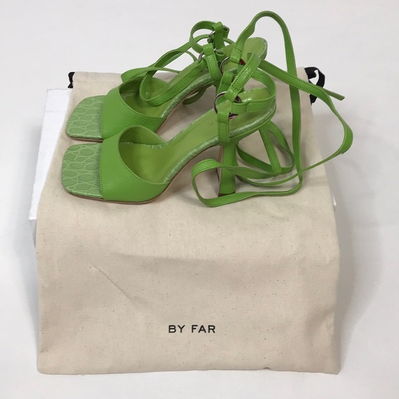BY FAR | Shoes | Nwt By Far Fida Wrap Sandal In Pistachio | Poshmark